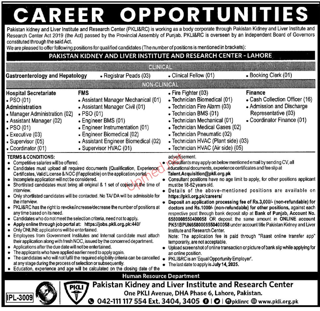 Pakistan Kidney & Liver Institute and Research Center Lahore – UPMED